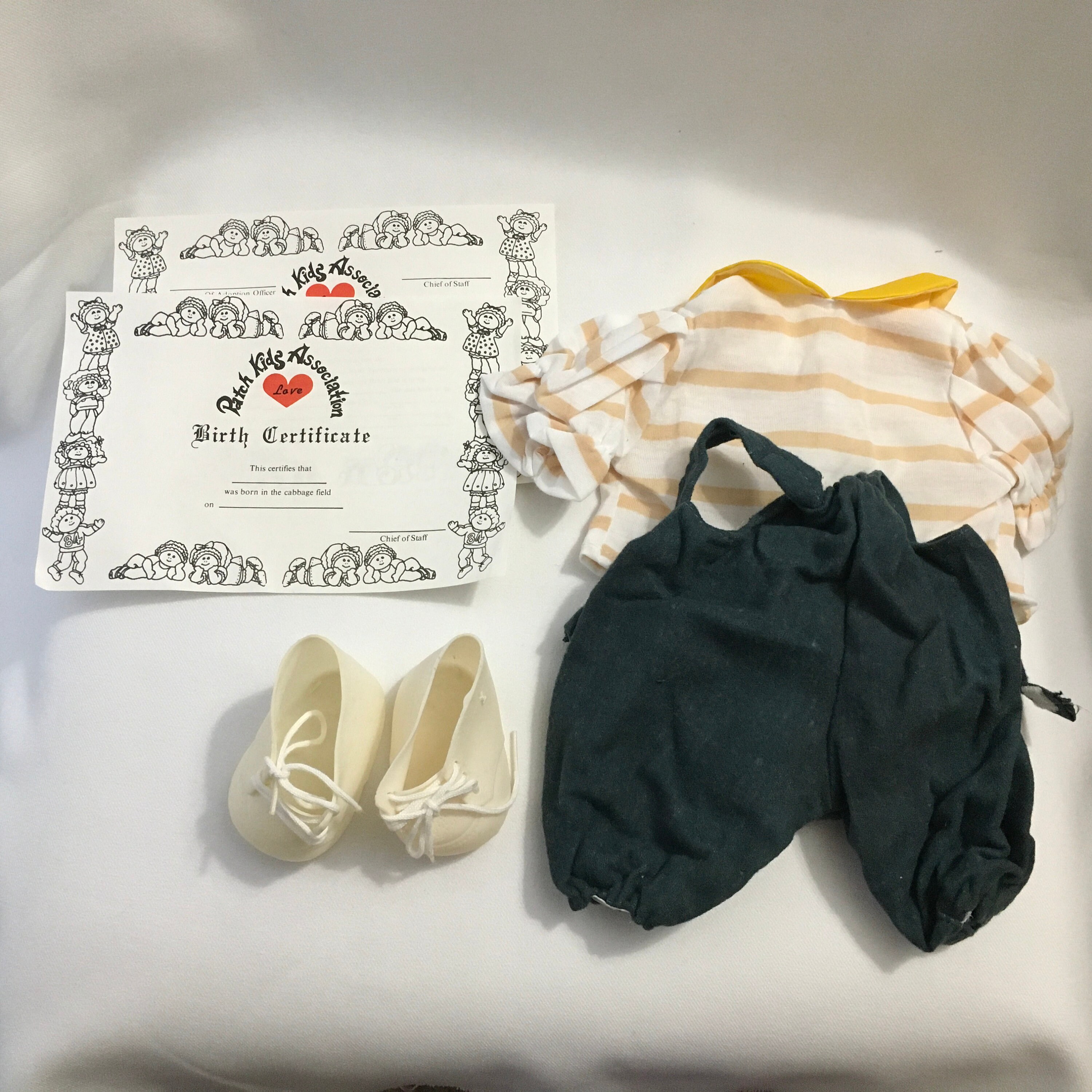 Vintage Soft Sculpture Doll 16 \u201c Outfit Clothes Wardrobe Green ...