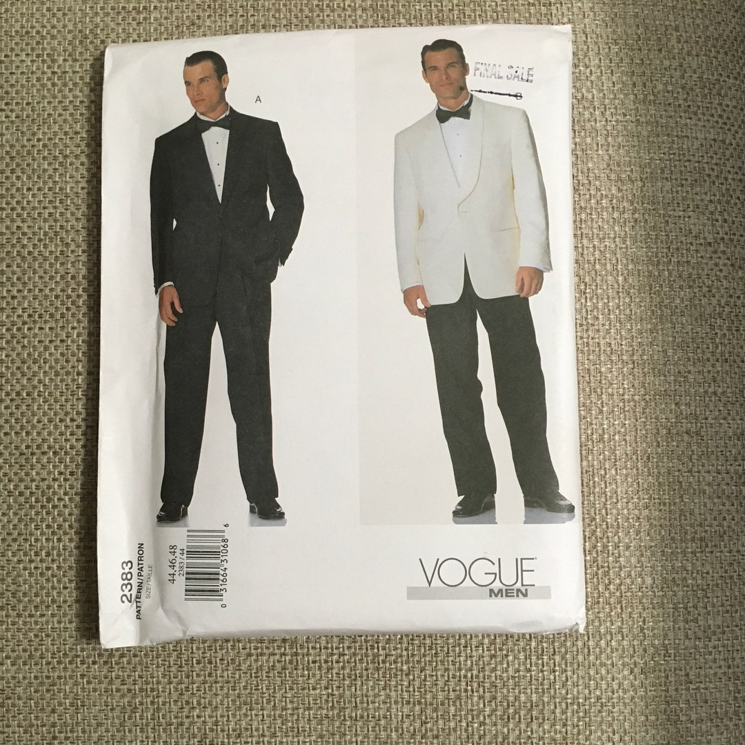 Vogue 2383 Sewing Pattern Men’s Jacket & Pants Semi Fitted Partially ...