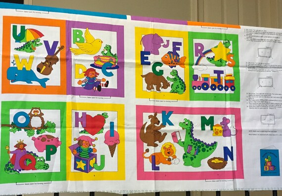Dexter the Dinosaur Fabric Panel ABC All About Letters Soft - Etsy