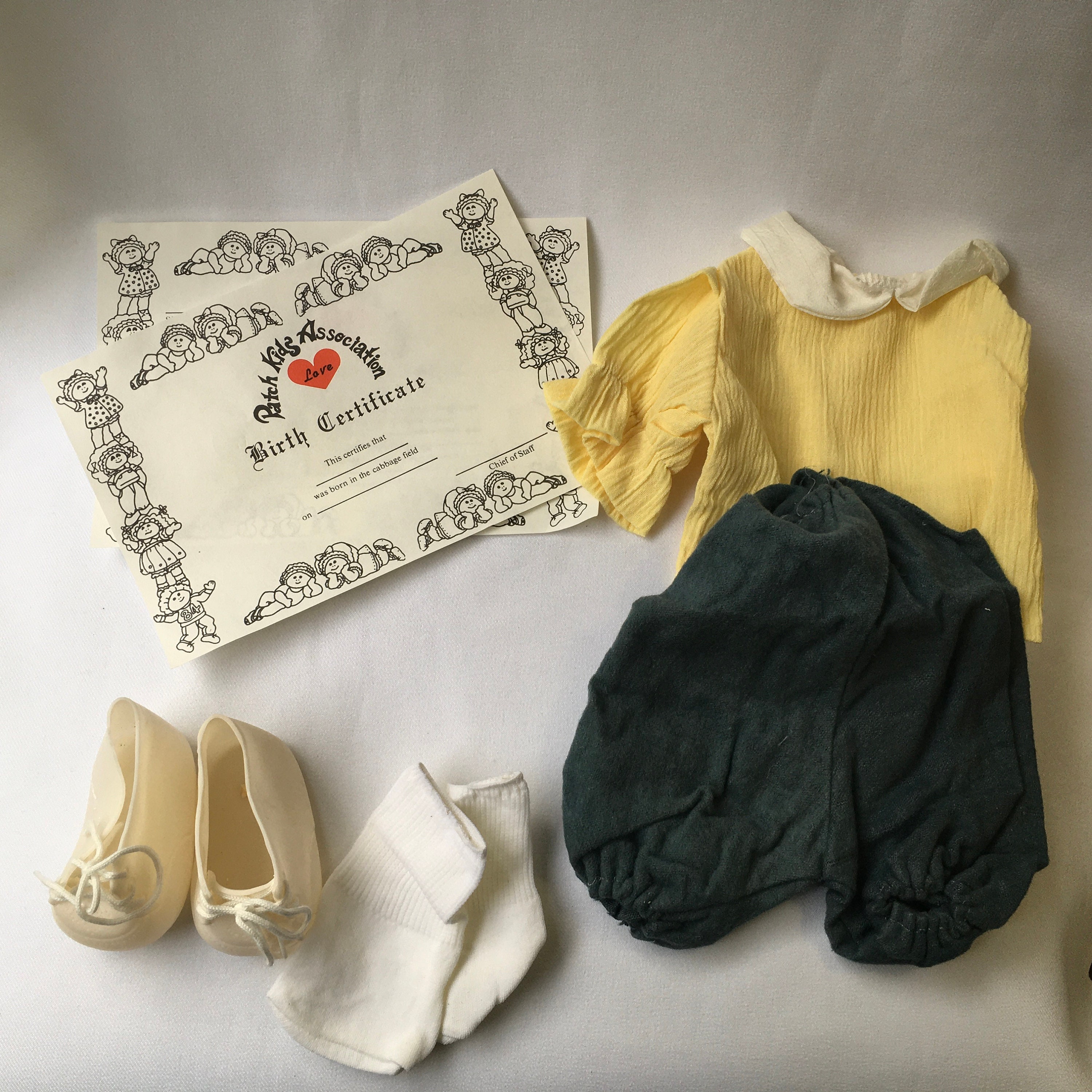 Vintage Soft Sculpture Doll 16 \u201c Outfit Clothes Wardrobe Green ...