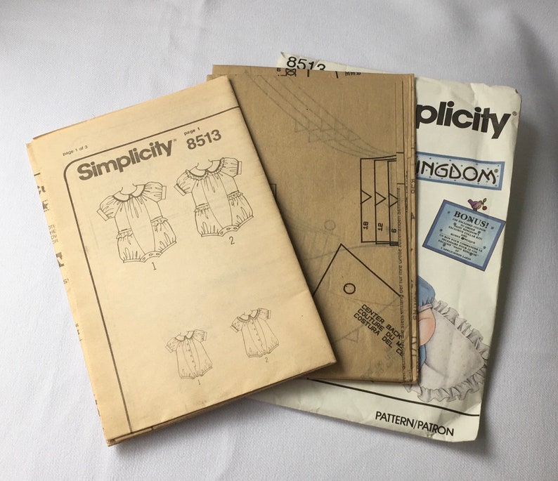 Simplicity 8513 Daisy Kingdom Sewing Pattern Babies Romper | Etsy