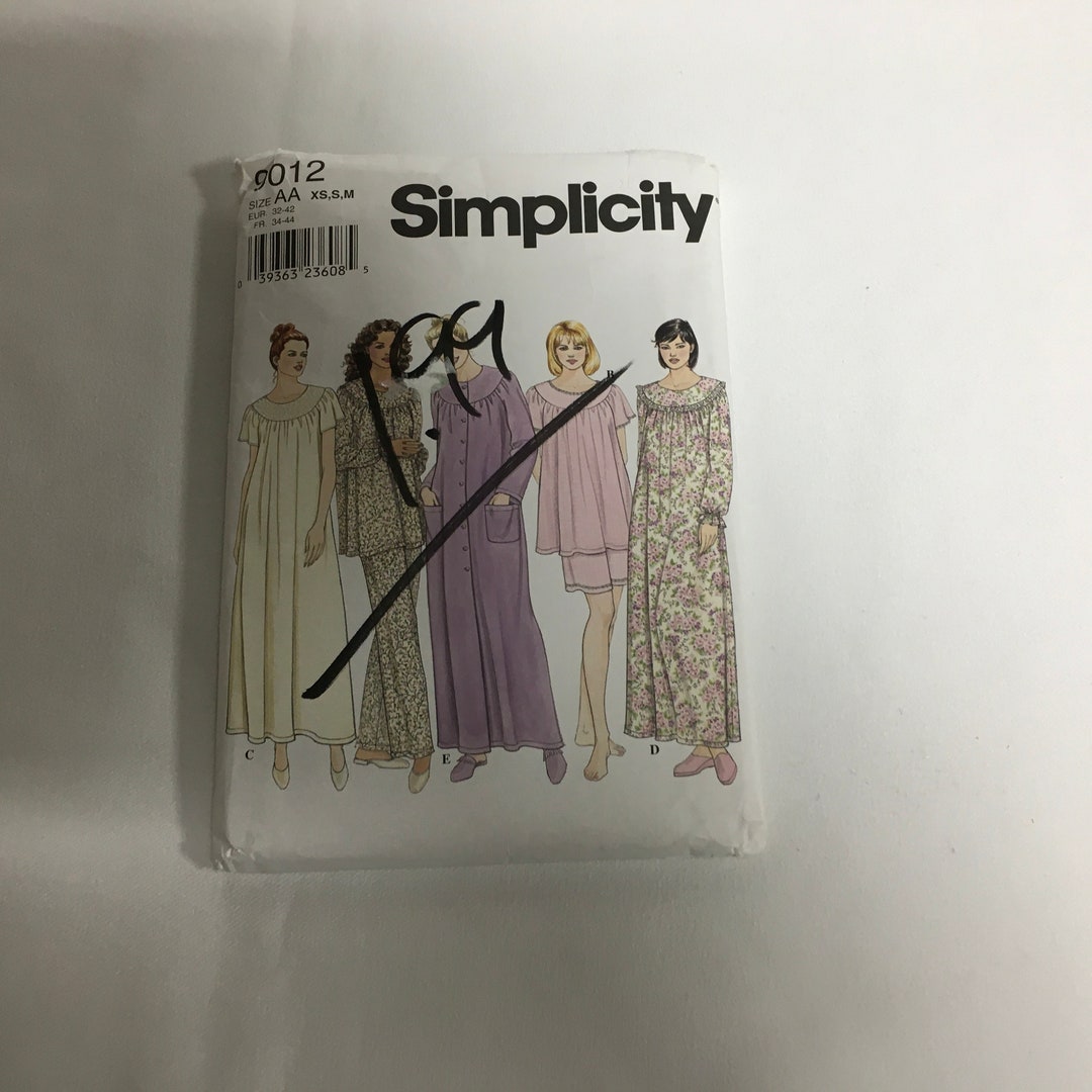 Simplicity 9012 Misses Robe Nightgown and Pajamas Pattern Sleepwear ...