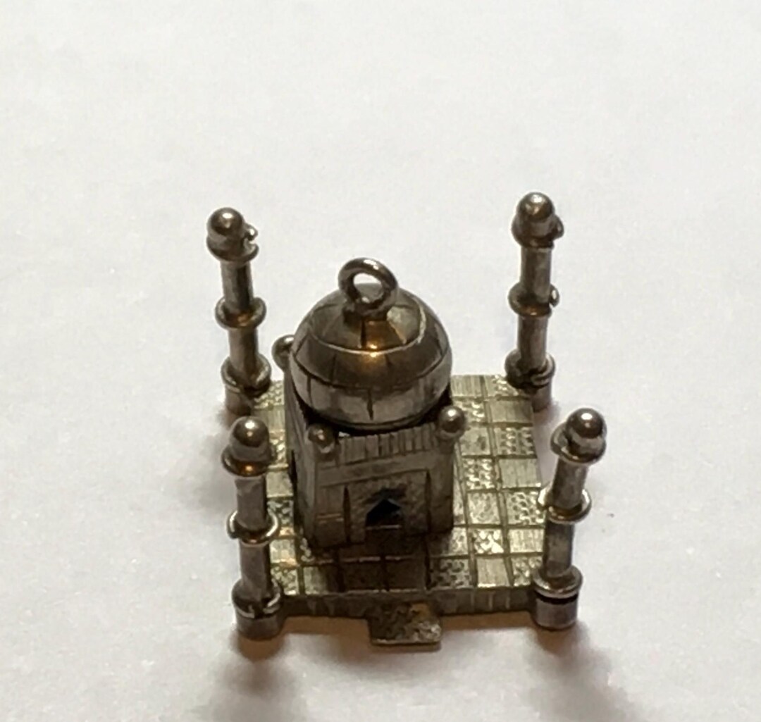 Taj Mahal Mausoleum Mosque Palace Pillar India Spinner Sterling Silver ...
