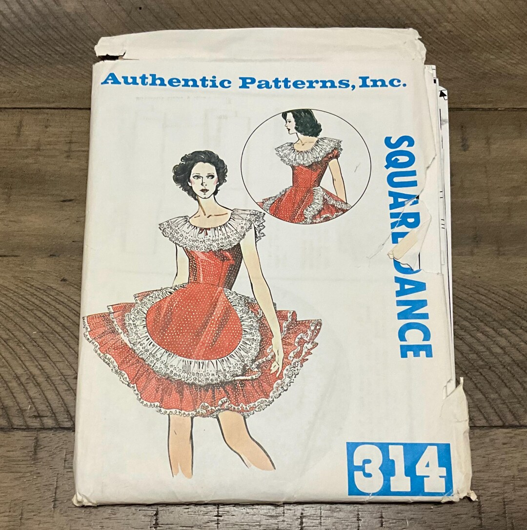 Authentic Patterns Inc 314 Pattern 1980s Square Dance Dress Fitted ...