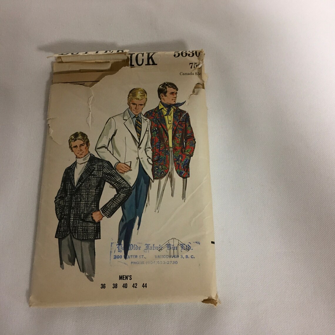 Butterick Sewing Pattern 5368 Mens Semi Fitted Jacket Center - Etsy