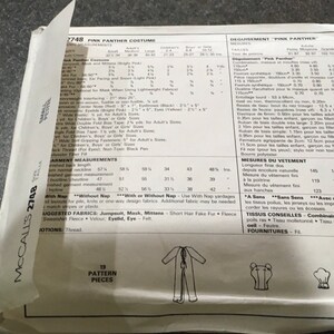 Mccall's Crafts 2748 the Pink Panther Sewing Pattern Adult Teen ...