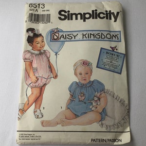 Simplicity 8513 Daisy Kingdom Sewing Pattern Babies Romper Loose ...
