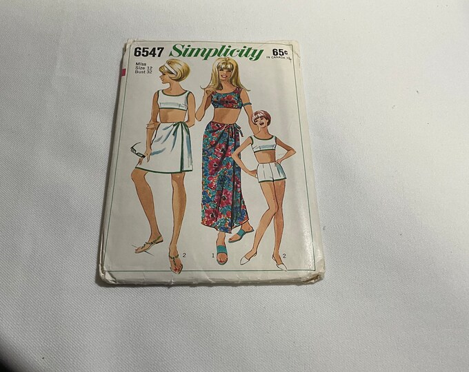 Simplicity 6547 Sewing Pattern Misses Sarong Skirt Two Lengths Two ...