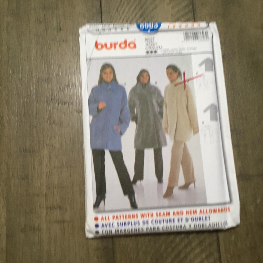 Burda 8603 Sewing Pattern Jacket Coat Loose Fitting Raglan Sleeves ...