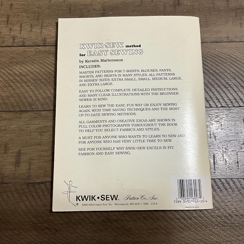 Kwik Sew Method for Easy Sewing Master Patterns Included by Kerstin ...