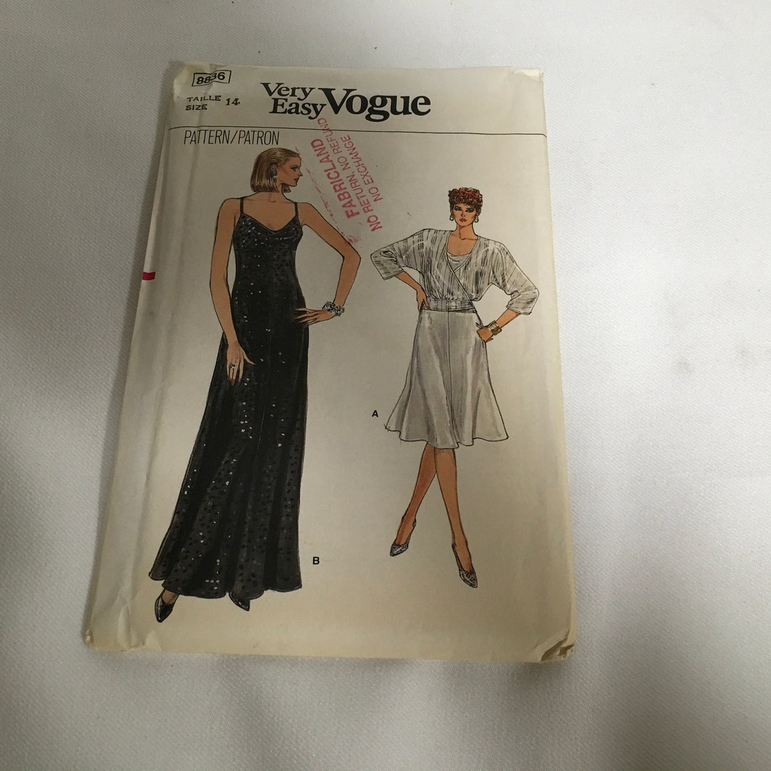 Vogue 8836 Sewing Pattern Misses Jacket and Dress Loose Fitting Unlined ...