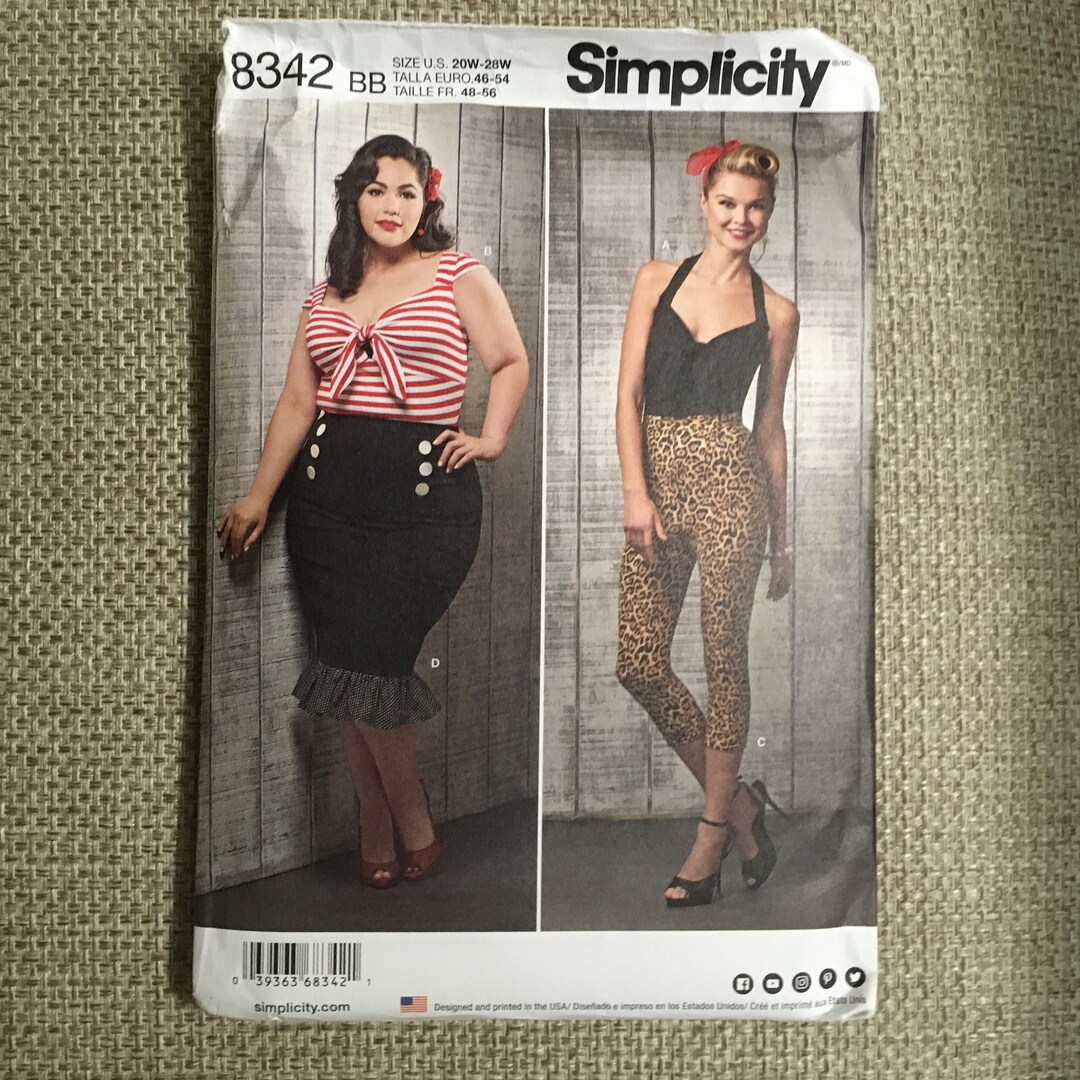 Simplicity 8342 Sewing Pattern Misses Knit Tops Cropped Pants Skirt ...