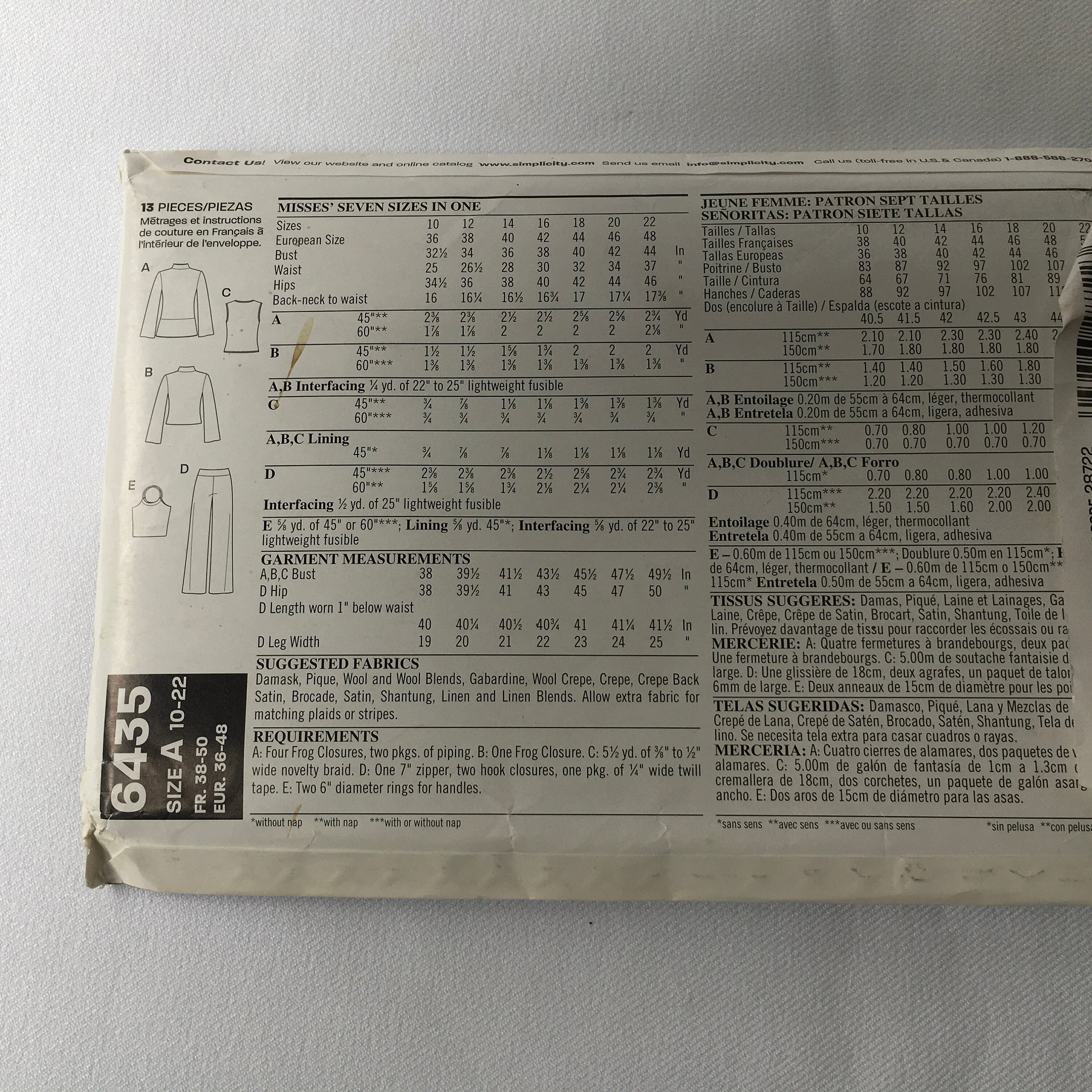 New Look 6435 Sewing Pattern Misses Jacket Top Jacket Pants | Etsy