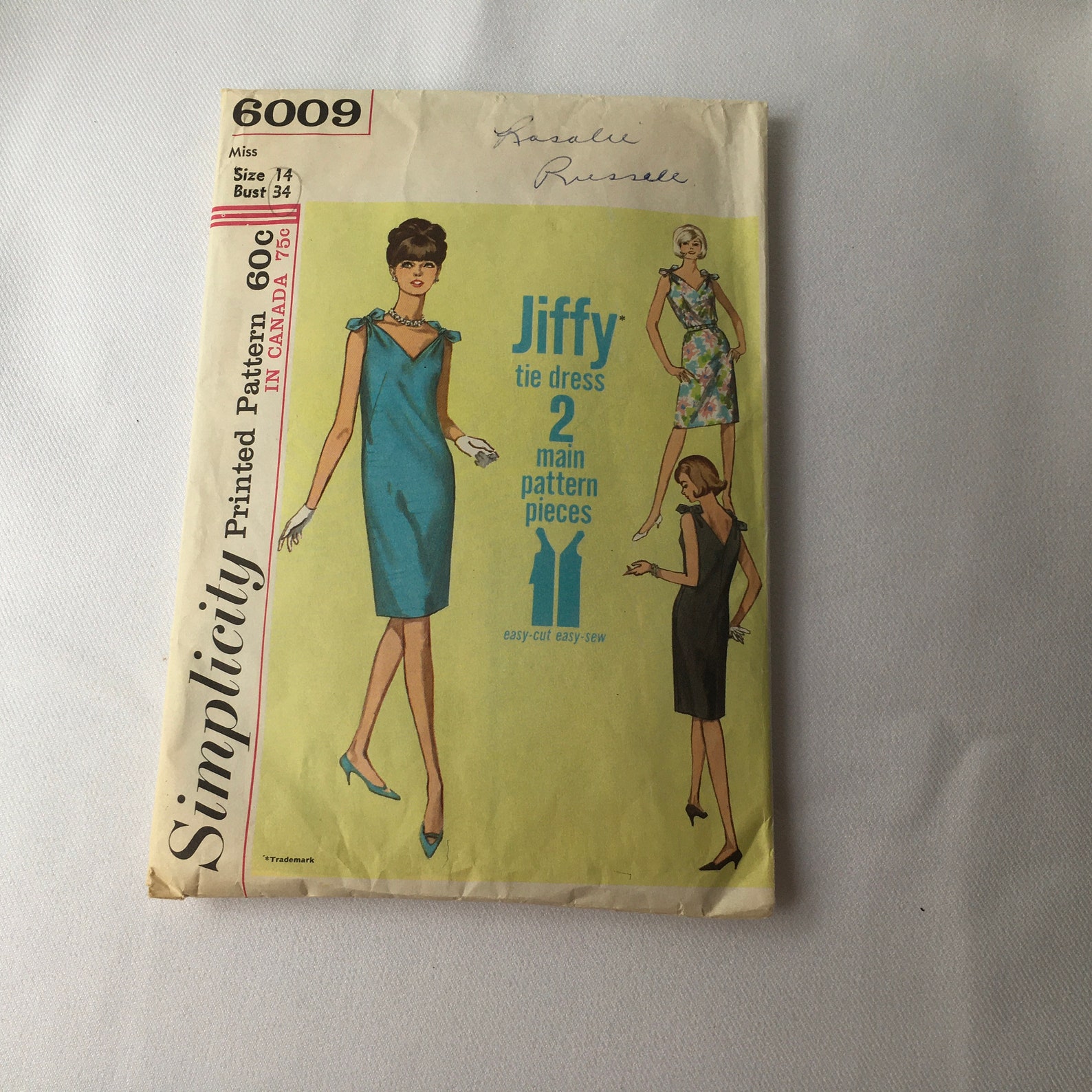Simplicity Printed Sewing Pattern 6009 Jiffy Tie Dress One - Etsy