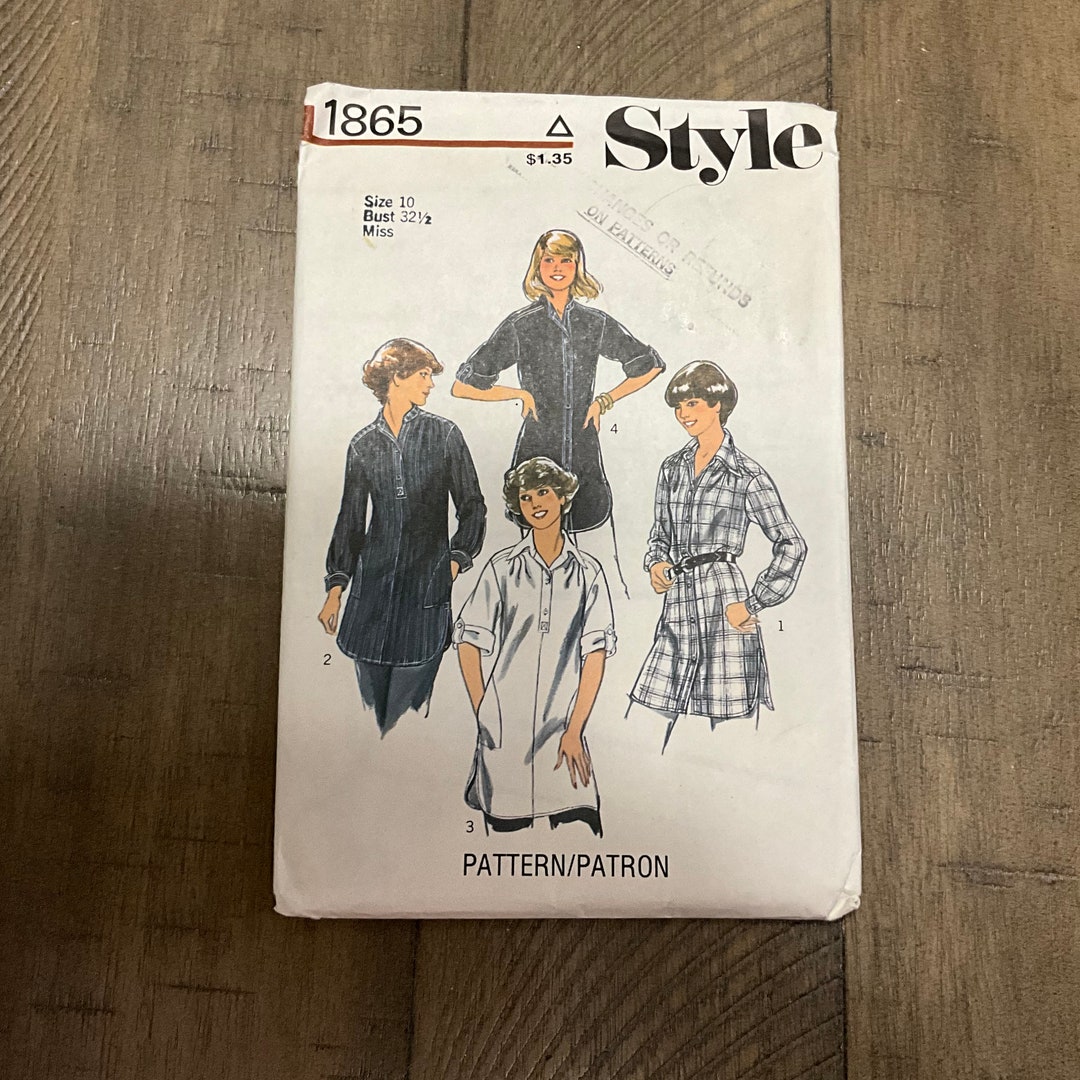 Style 1865 Sewing Pattern Misses Set of Shirts Softly Gathered Onto ...