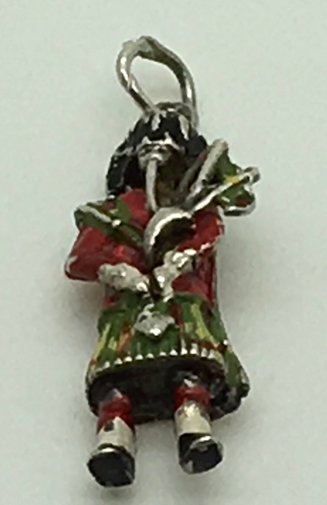 Vintage Sterling Silver Enamel Charm Piper Bagpipe Player Scottish ...