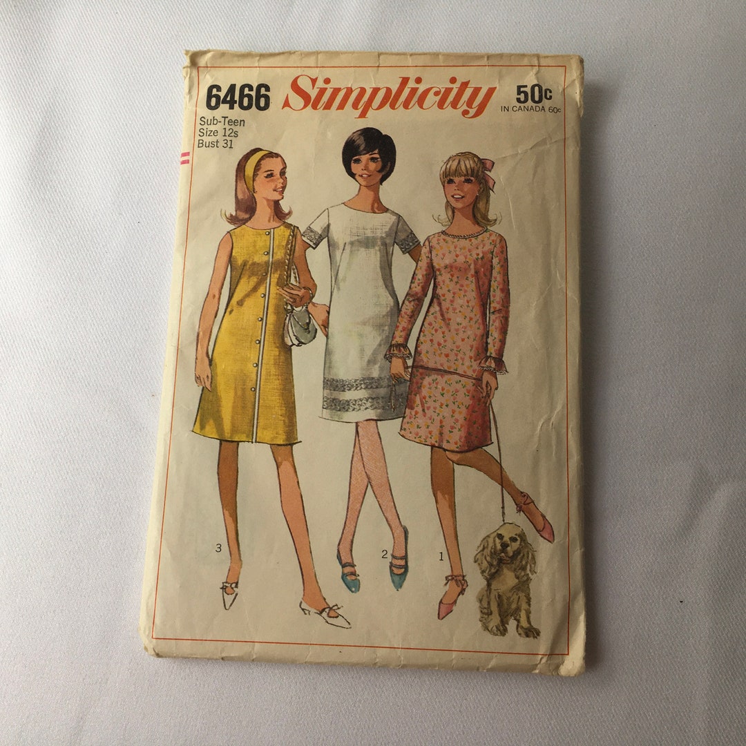 Simplicity 6466 Sewing Pattern Sub Teen One Piece Dress A Line Dress ...