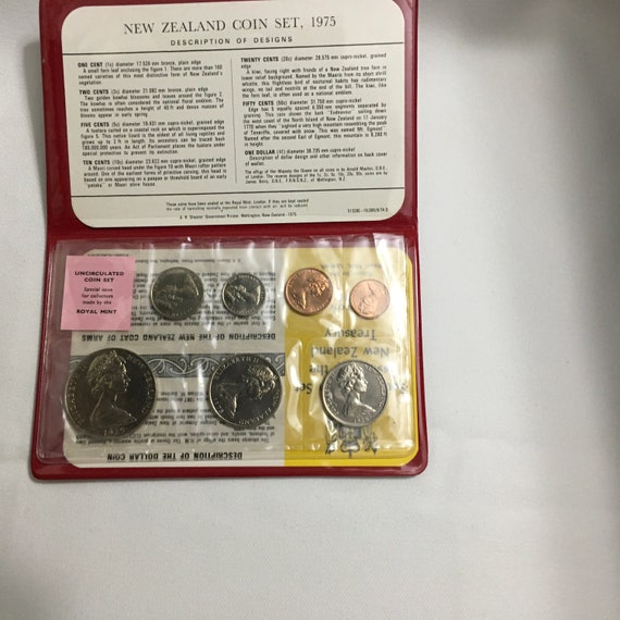 Collectibles Coins & Money New Zealand 1975 Or 1980 Coin Set Souvenir Wellington Royal Mint One ...