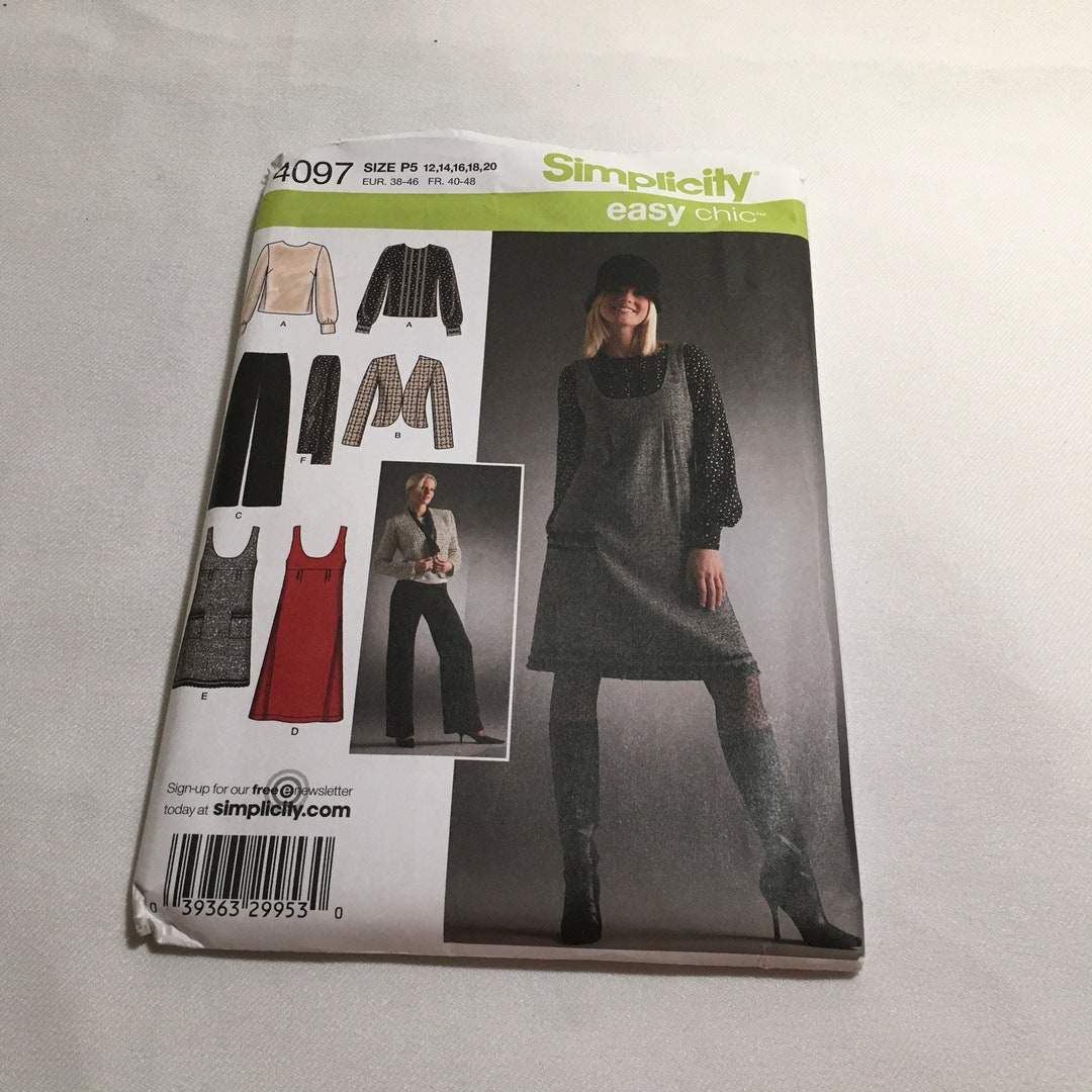 Simplicity 4097 Sewing Pattern Easy Chic Misses Petite Blouse Jacket Pants Jumper Romper Two ...