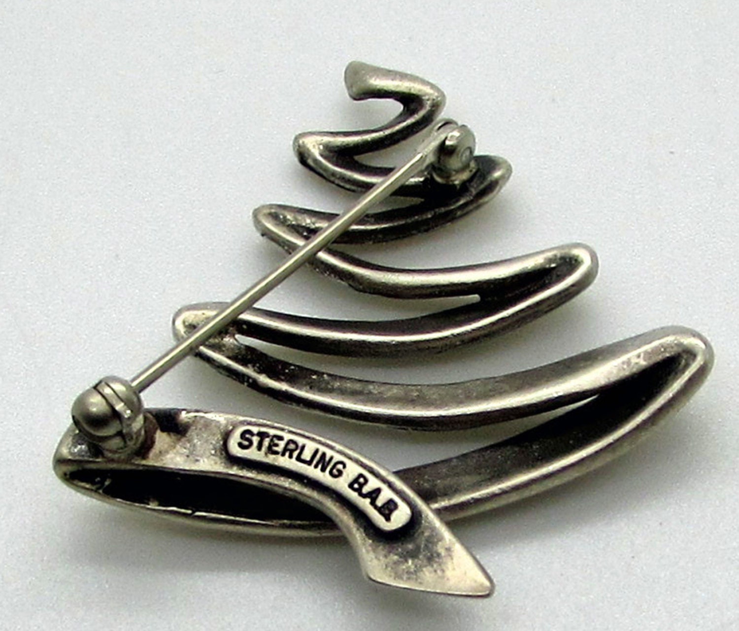 Vintage Sterling Silver Christmas Tree Brooch Pin BA Ballou Modernist ...