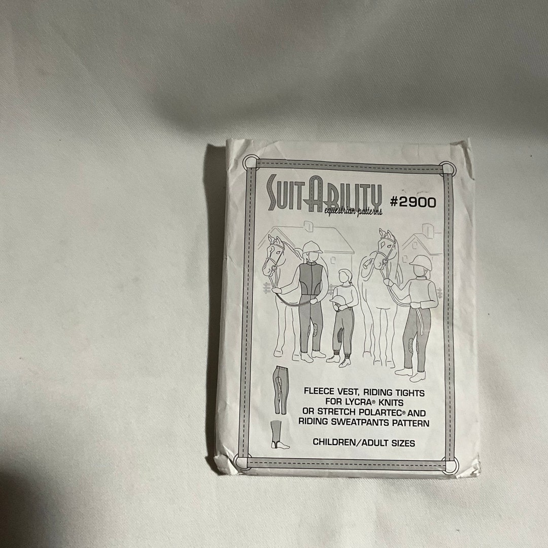 Suitability Equestrian Sewing Pattern 2900 Fleece Vest Riding Tights ...