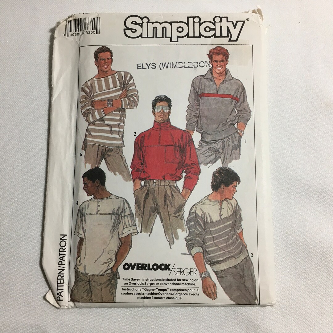 Simplicity 8410 Sewing Pattern Men‘s Teen Boys Pullover Knit Top Yokes ...