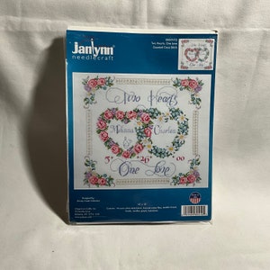 Janlynn Needlecraft 080-0410 Two Hearts One Love Hearts Roses Floral ...