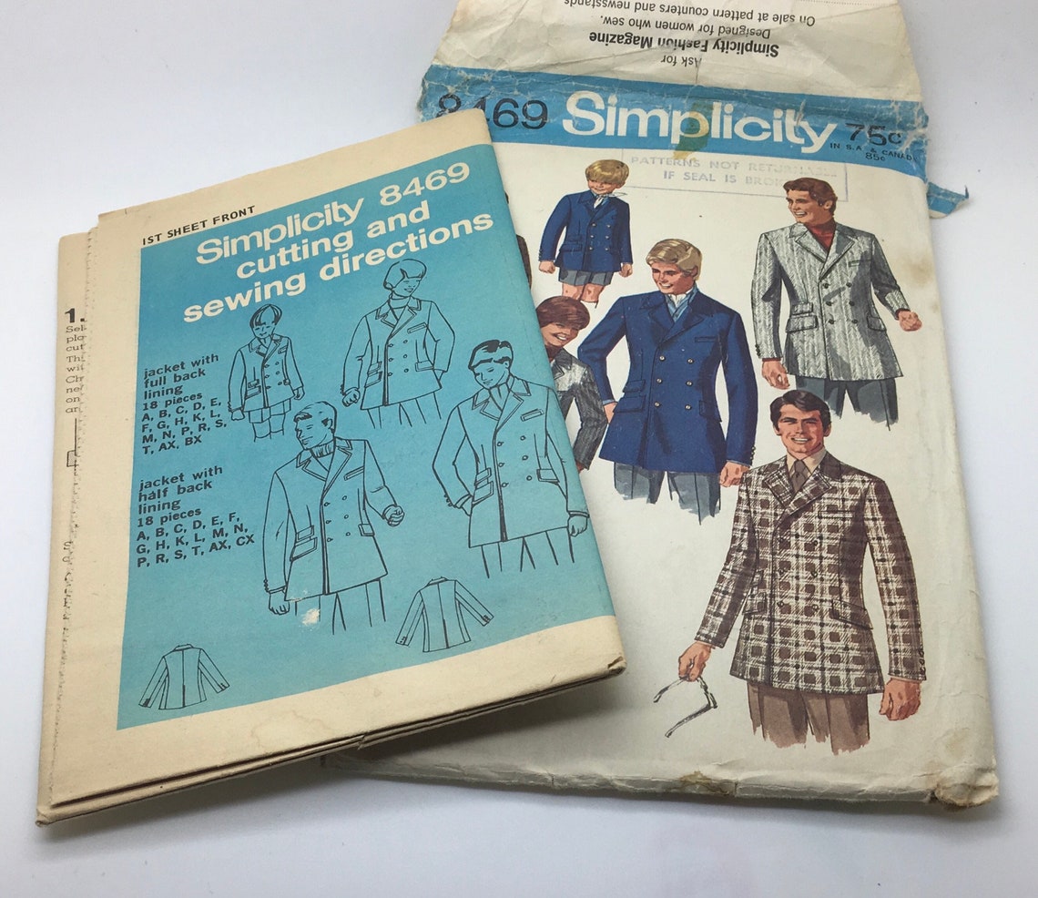 Simplicity 8469 Sewing Pattern Boys Double Breasted Fitted - Etsy
