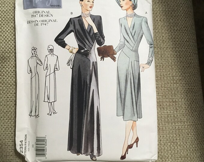 Vogue Dress Sewing Pattern 2354 Original 1947 Design Dress Below Mid ...