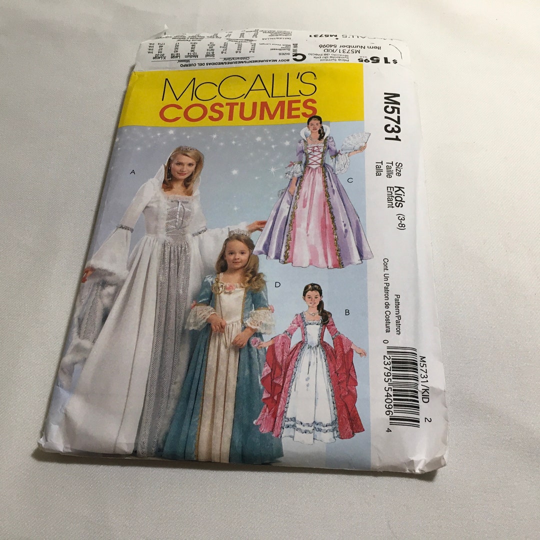 Mccall’s Costume M5731 Sewing Pattern Children Princess Costumes Dress ...