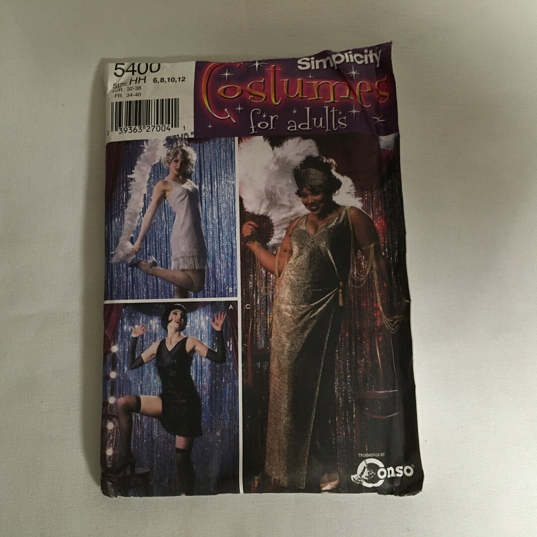 Simplicity 5400 Sewing Pattern Misses Costume Flapper Dress Fringed ...