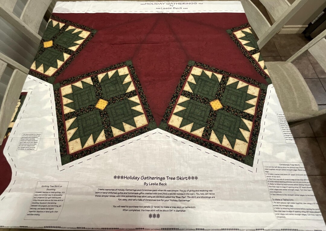Cranston Cut & Sew Fabric Panel Holiday Gatherings Leslie Beck Tree ...