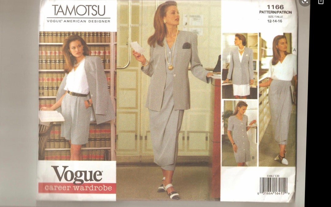 Vogue Tamotsu Sewing Pattern 1166 Misses Jacket Dress Top Skirt Shorts ...
