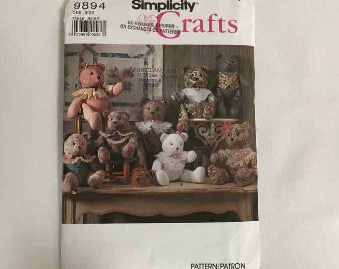 Simplicity Crafts 9894 Sewing Pattern Stuffed Bear Joined Teddy Bear ...