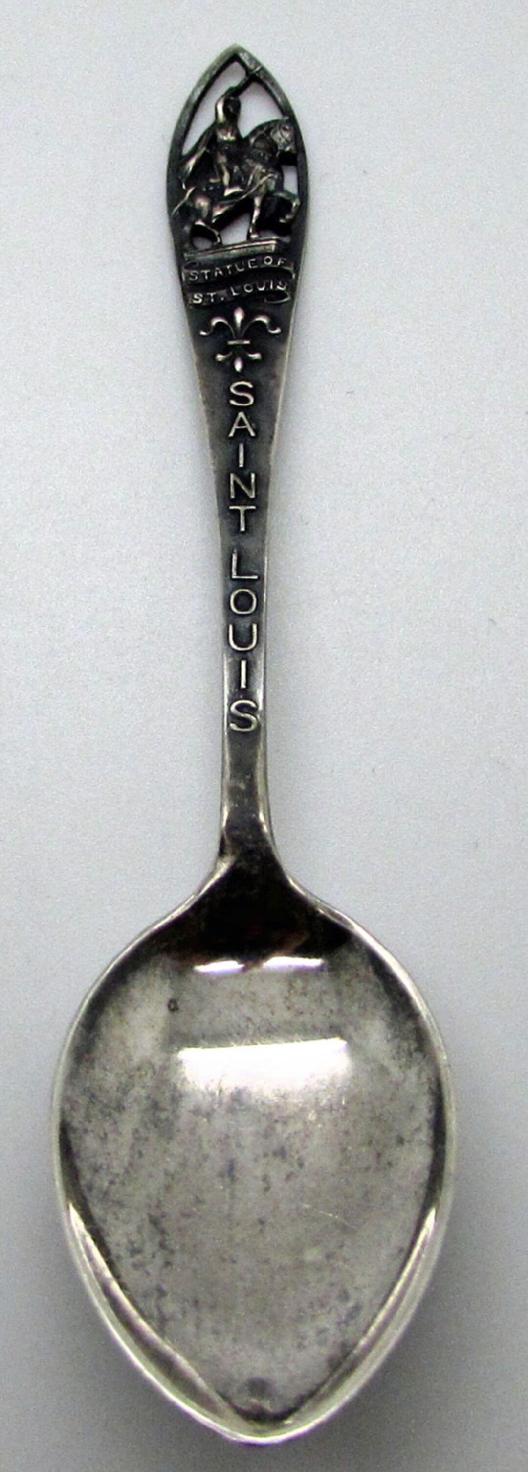 Vintage Sterling Silver Spoon Saint Louis Statue of St Louis Missouri ...