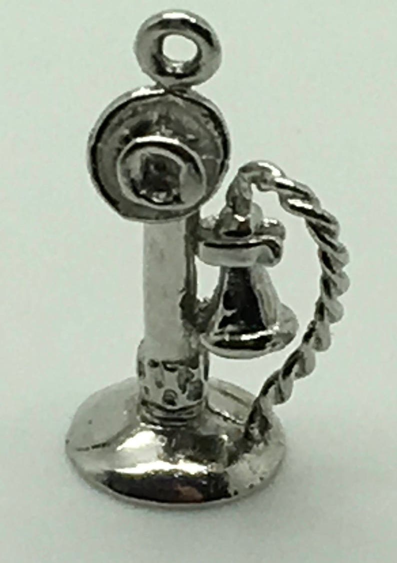 Candlestick Telephone Phone Sterling Silver Charm Mechanical Articulate ...