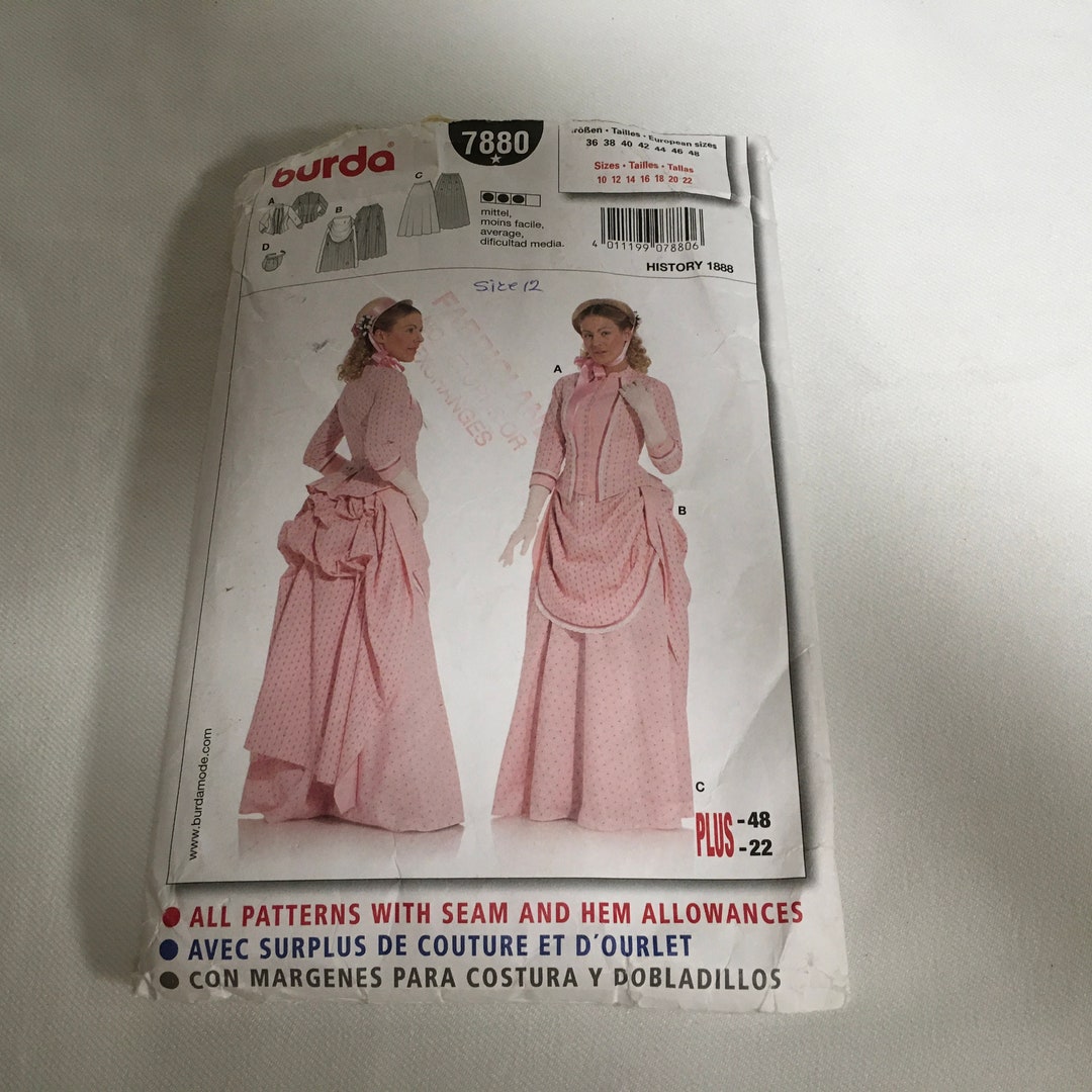Burda 7880 Sewing Pattern History 1888 Close Fitting Steampunk ...