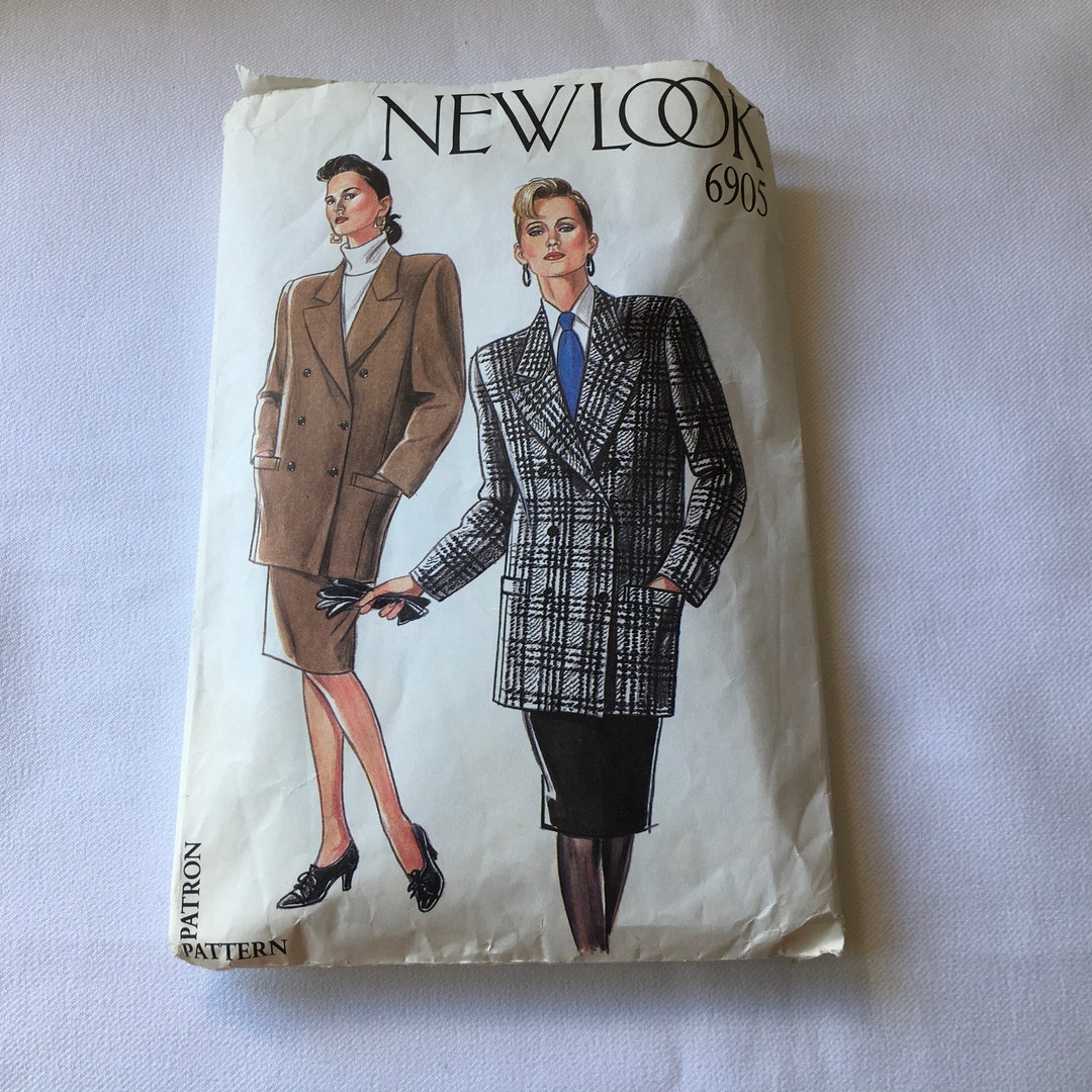 New Look 6905 Sewing Pattern Double Breasted Jacket Tapered Skirt Knee ...