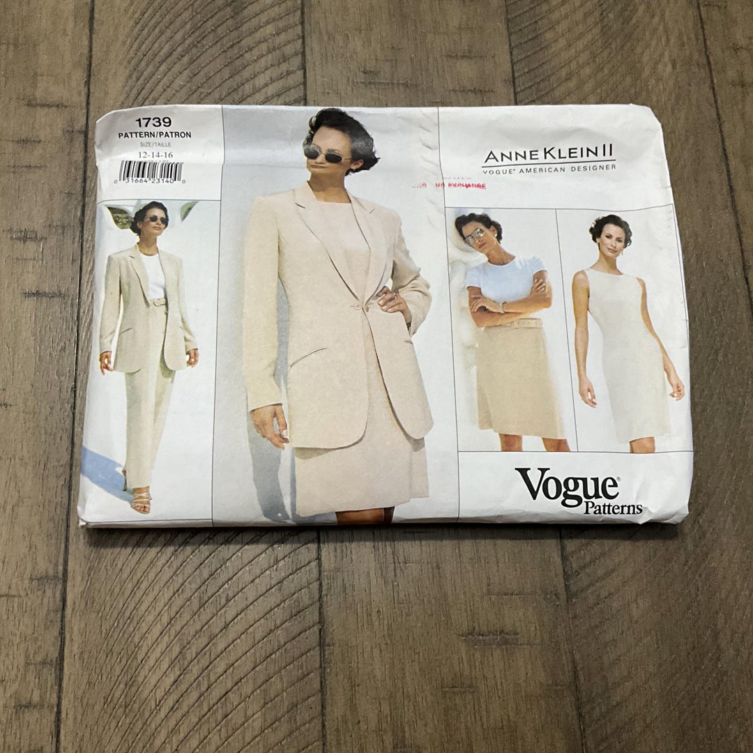 Vogue Anne Klein 1739 Sewing Pattern Misses Petite Jacket Dress Skirt ...