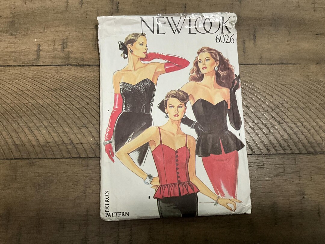 New Look 6026 Sewing Pattern Bustier Corset Peplum Strap Strapless ...