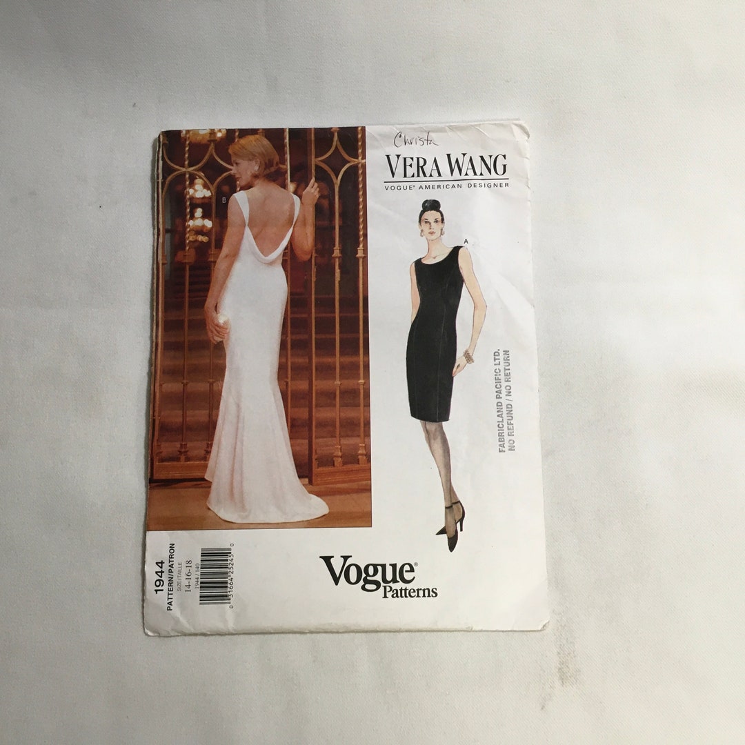 Vogue 1944 Sewing Pattern Vera Wang Misses Petite Dress Close Fitting ...