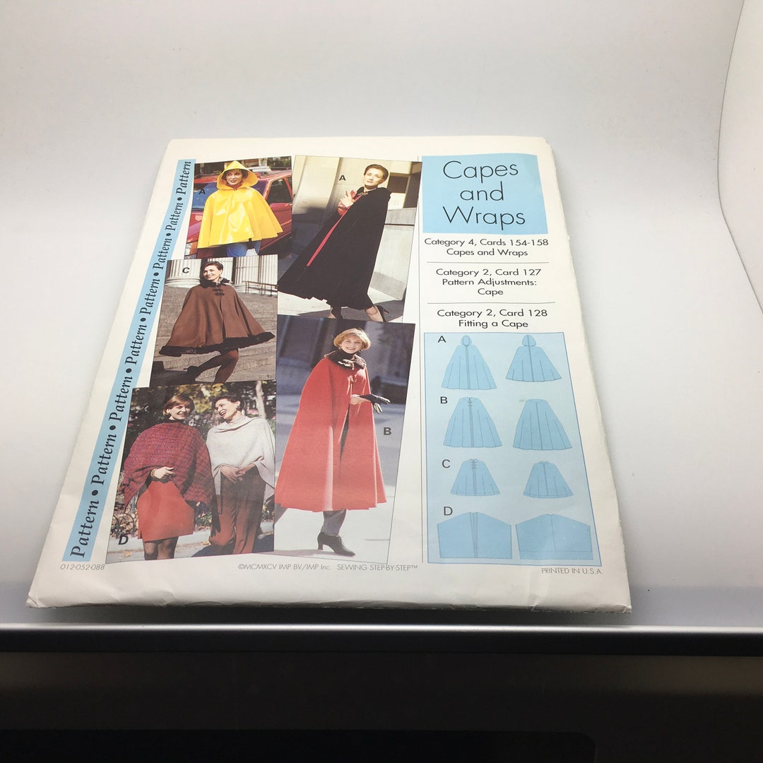 Step by Step Sewing Pattern Capes and Wraps Poncho Long Cape Short Cape ...