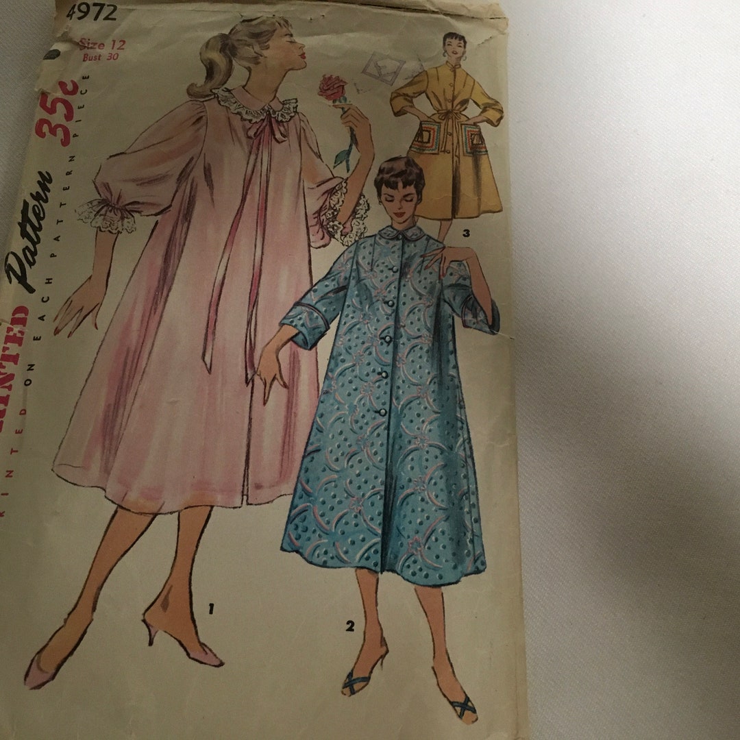 Simplicity 4972 Sewing Pattern Misses Duster Negligee Housecoat Robe ...