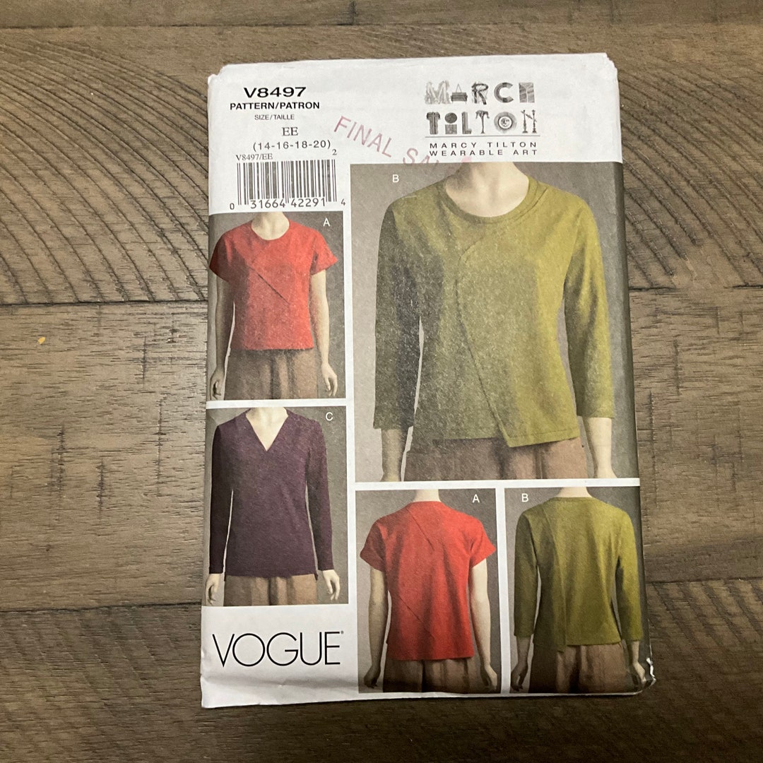 Vogue Marcy Tilton V8497 Sewing Pattern Misses Top Loose Fitting ...