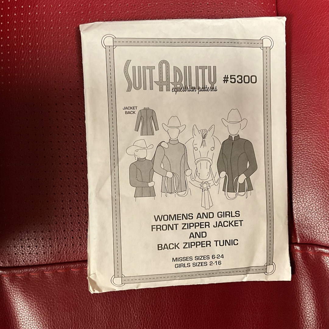 Suitability 5300 Equestrian Women’s Girls Sewing Pattern Front Zipper Jacket Back Zipper Tunic ...