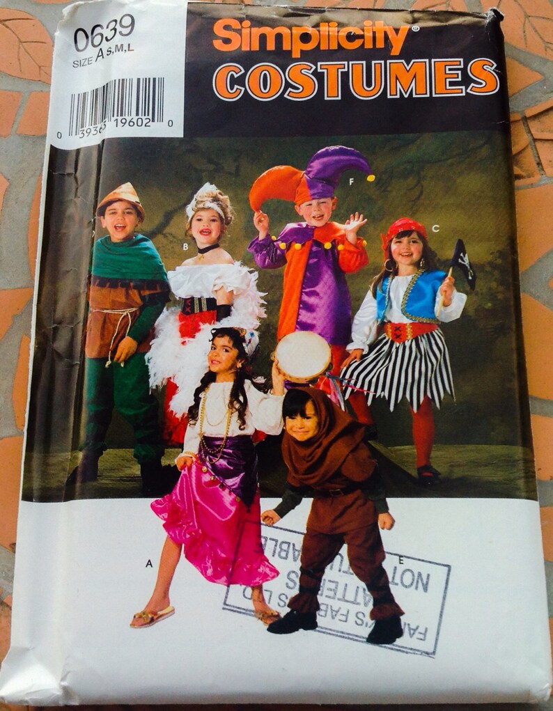 Simplicity Costumes 0639 Sewing Pattern Child Fortune Teller Gypsy ...