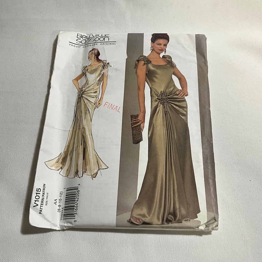 Vogue V1025 Sewing Pattern Belleville Sassoon Bias Floor Length Dress ...