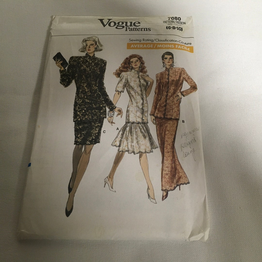 Vogue 7080 Sewing Pattern Petite Tunic Skirt Fitted Underlined Tunic ...