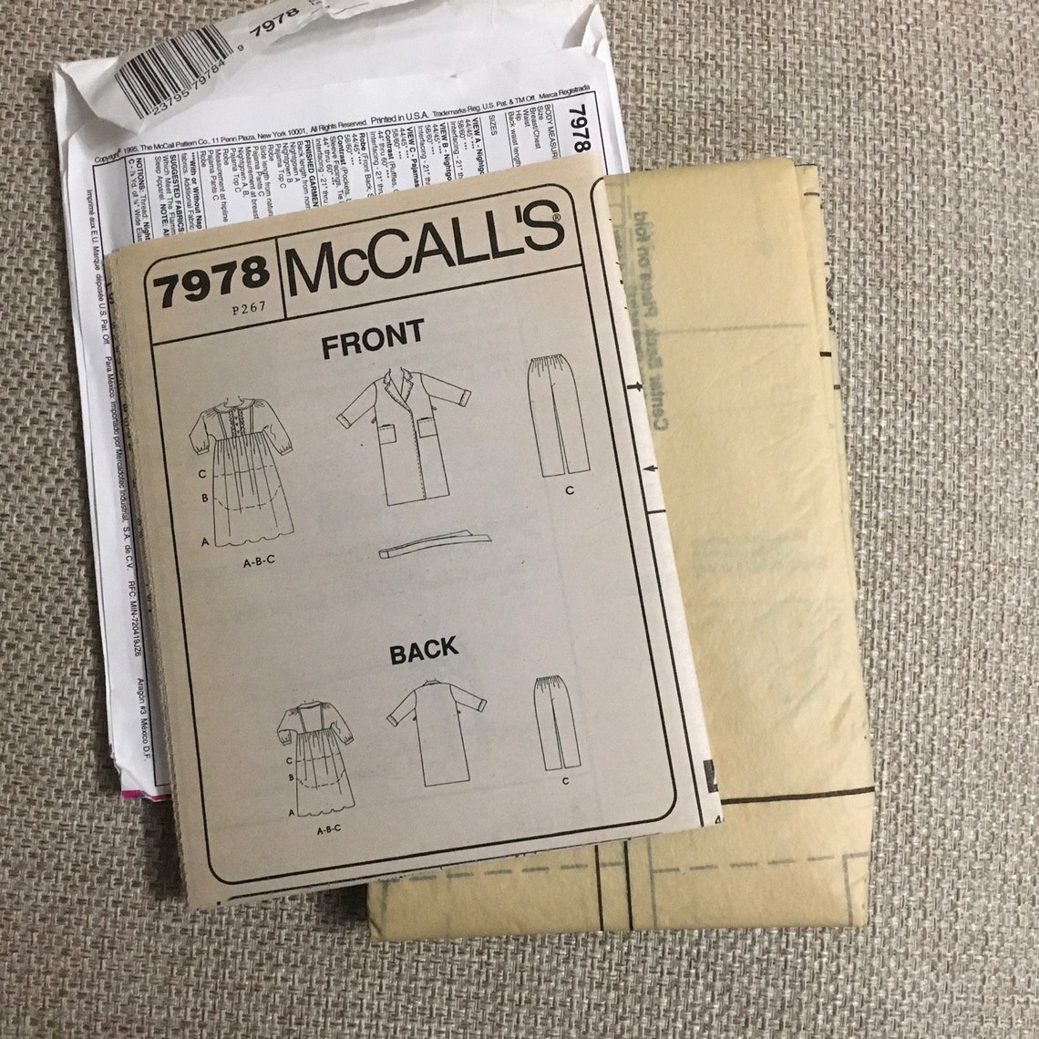 Mccall’s Sewing Pattern 7978 Lanz of Salzburg Children Girls Nightgown ...