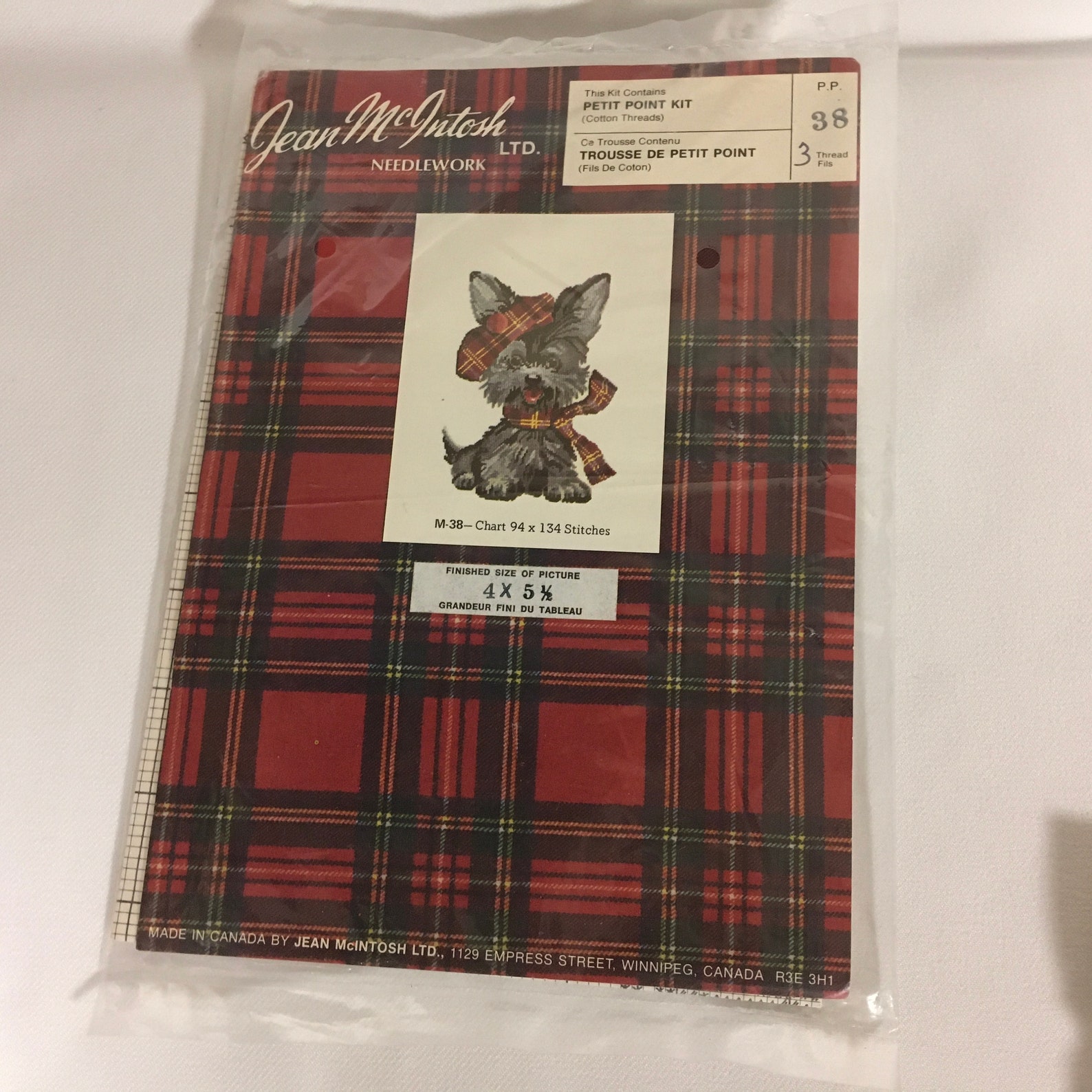 Jean Mcintosh Petit Point M 38 Scottish Terrier Dog Chart Pattern or M ...